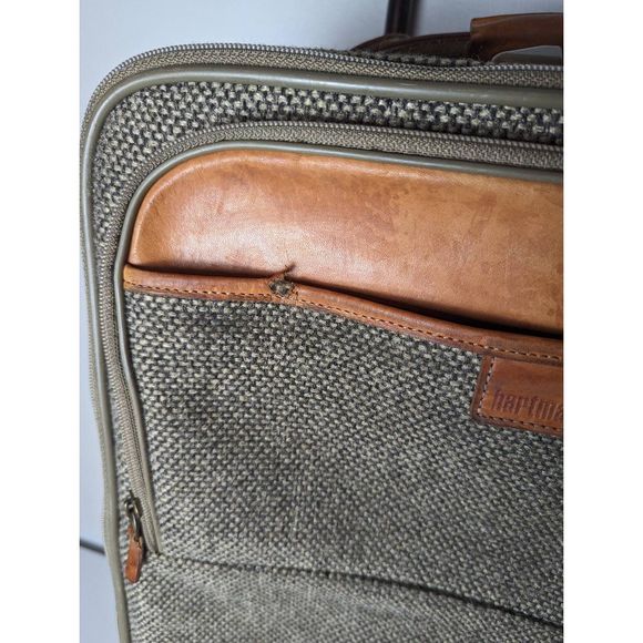 Hartmann | Bags | Hartmann Vintage 22 Tweed Leather Two Wheeled Luggage ...